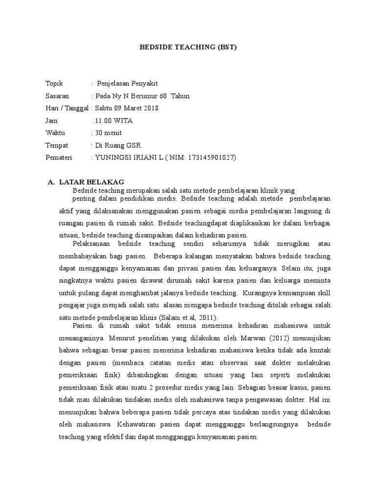 Bedside Teaching | PDF