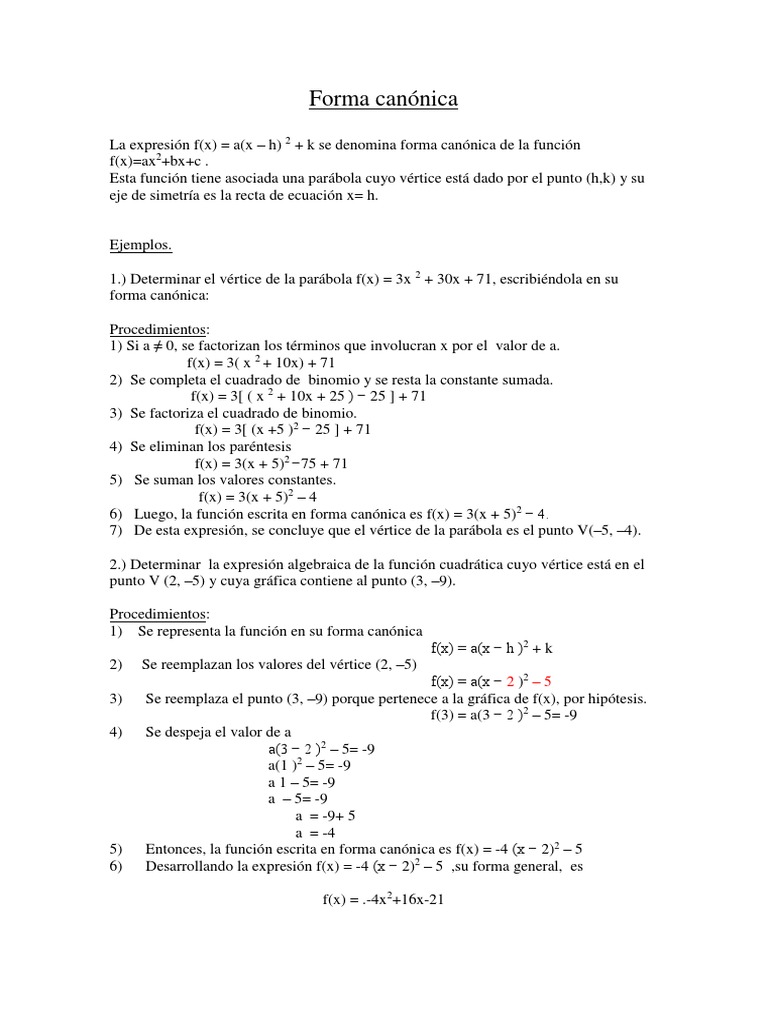 Forma Canónica | PDF | Conceptos matemáticos | Geometría