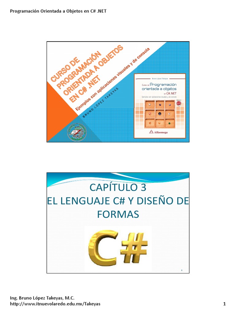 Capítulo 3 El Lenguaje C# y Diseño de Formas. Programación Orientada A Objetos en C# | PDF ...