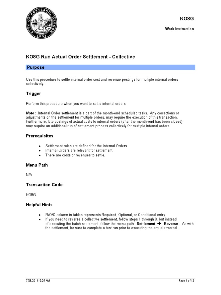 KO8G Collective Order Settlement Guide | PDF | Debits And Credits | Cheque