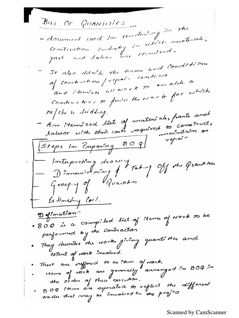 Bill of Quantities | PDF