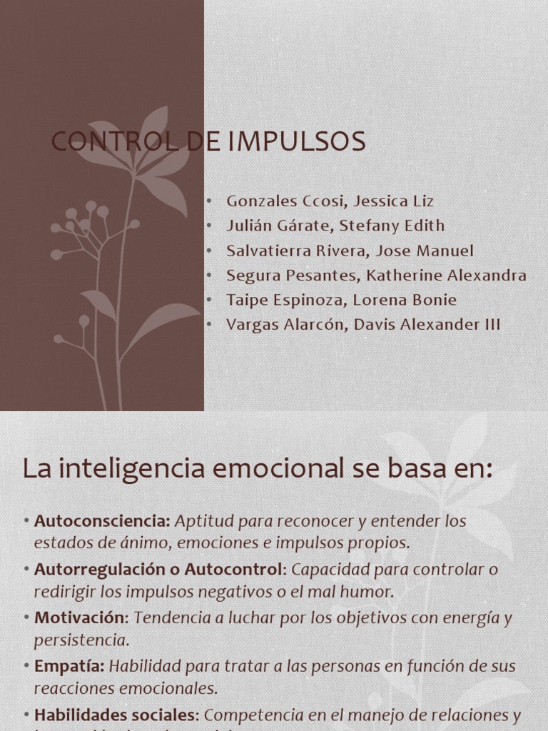 Control de Impulsos | PDF | Inteligencia emocional | Las emociones