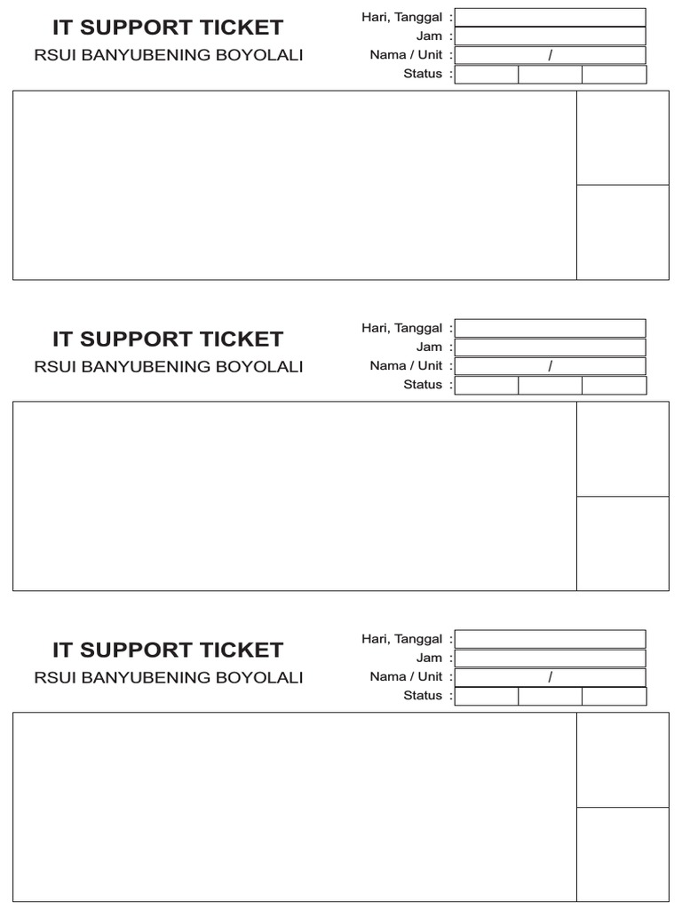 It Support Ticket: Rsui Banyubening Boyolali | PDF