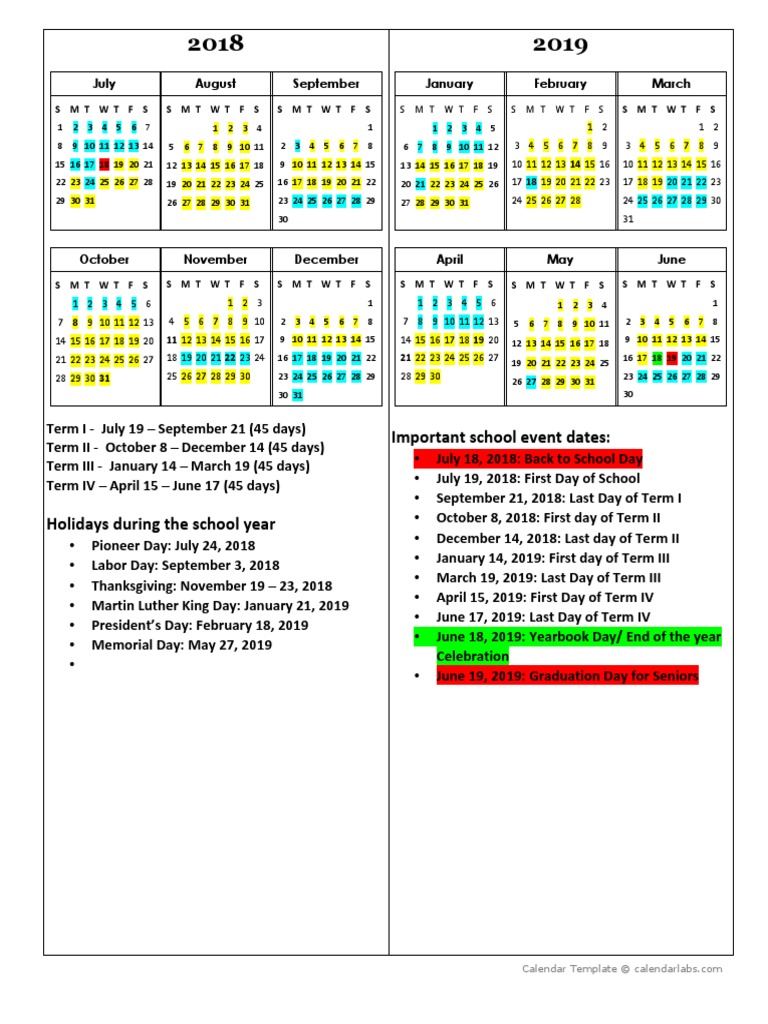 School Year | PDF | Observances | Holidays