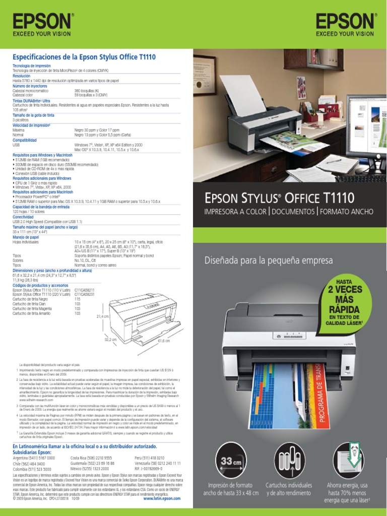 Epson Stylus Office t1110 | PDF | Impresora (Computación) | Equipo de ...