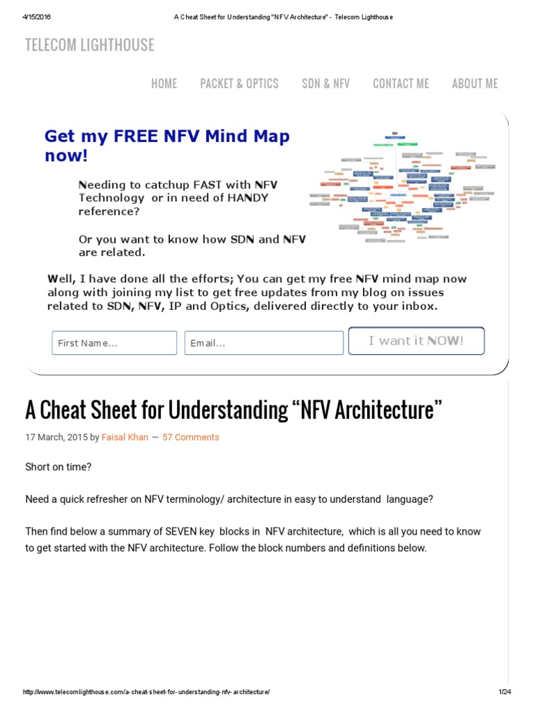 A Cheat Sheet For Understanding - NFV Architecture - Telecom Lighthouse ...