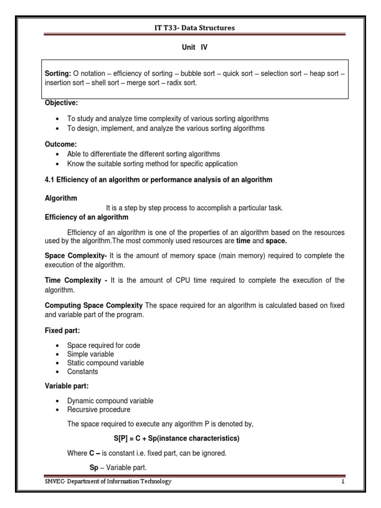 IT T33-Data Structures: SMVEC - Department of Information Technology 1 ...
