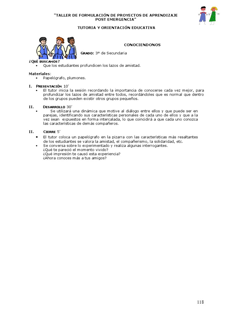 Sesion de Buen Trato | PDF | Salón de clases | Educación Secundaria