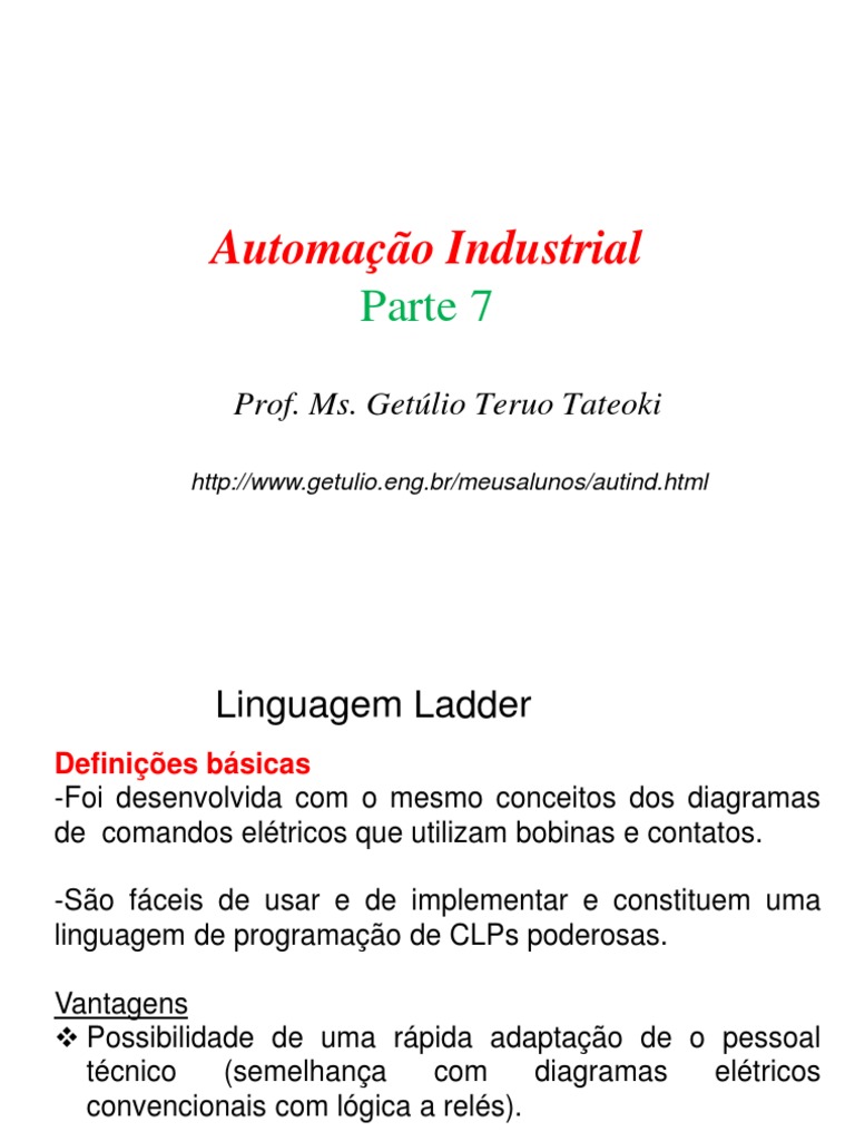 Linguagem Ladder | PDF | Controlador lógico programável | Relé