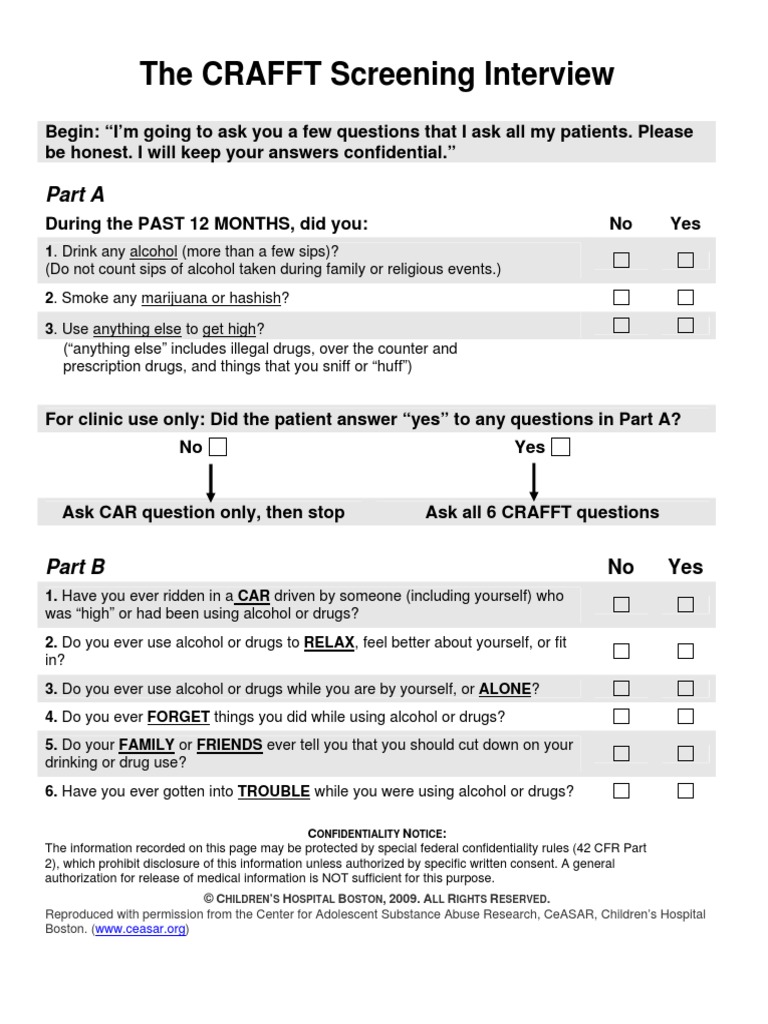 CRAFFT_English.pdf | Substance Abuse | Psychiatry