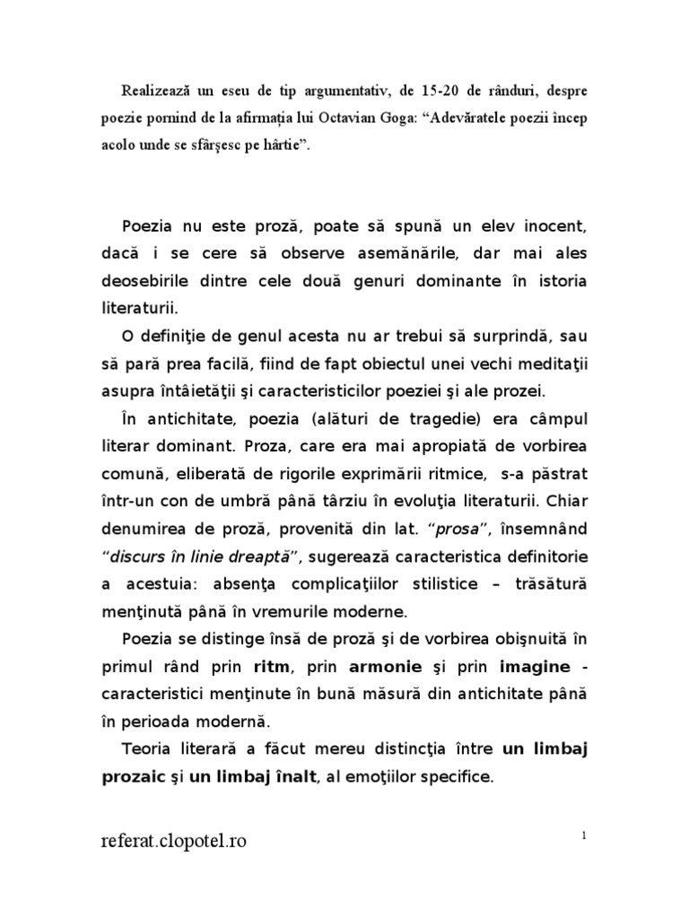 Eseu Despre Poezie | PDF