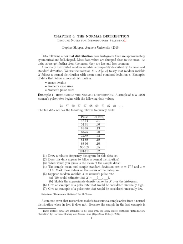 Chapter6 Stats | PDF | Normal Distribution | Standard Deviation