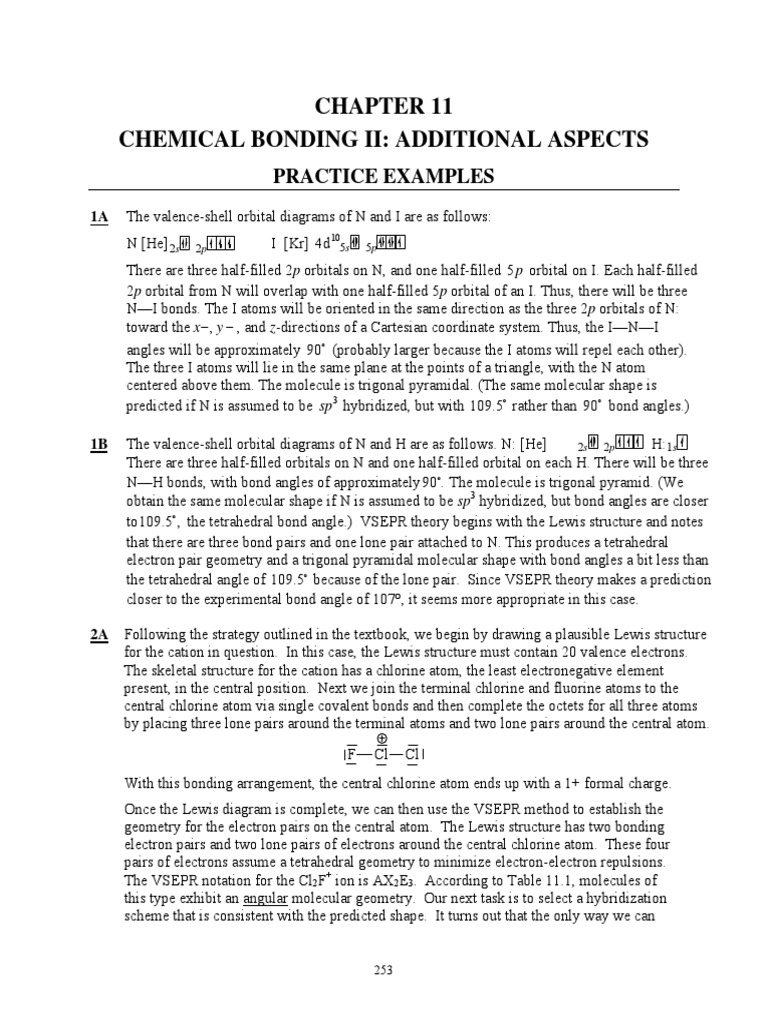 Chemical Bonding Ii: Additional Aspects: Practice Examples | PDF ...