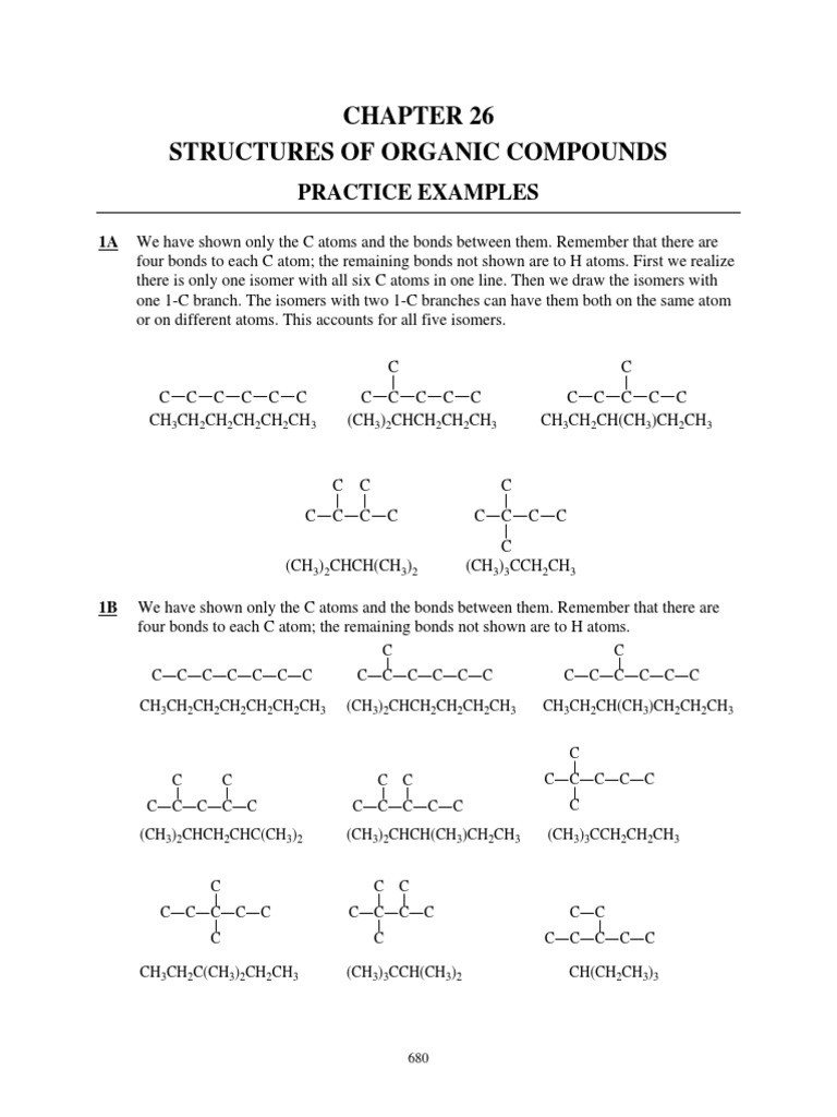 Structures of Organic Compounds: Practice Examples | PDF ...