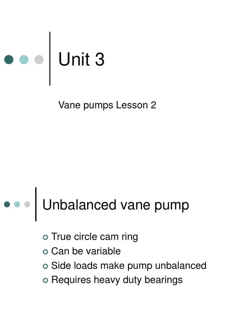 Unit 3: Vane Pumps Lesson 2 | PDF | Pump | Turbomachinery
