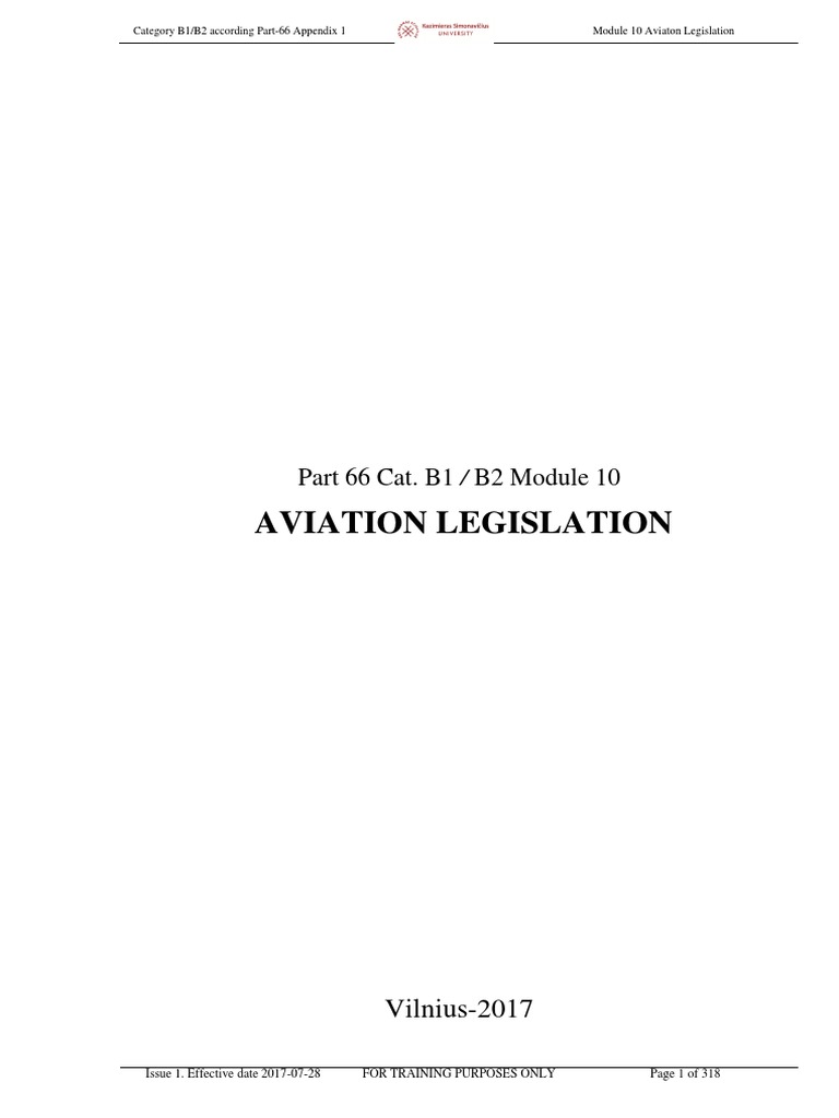 Part-66 Module 10: Aviation Legislation | PDF | Aerospace | Aircraft