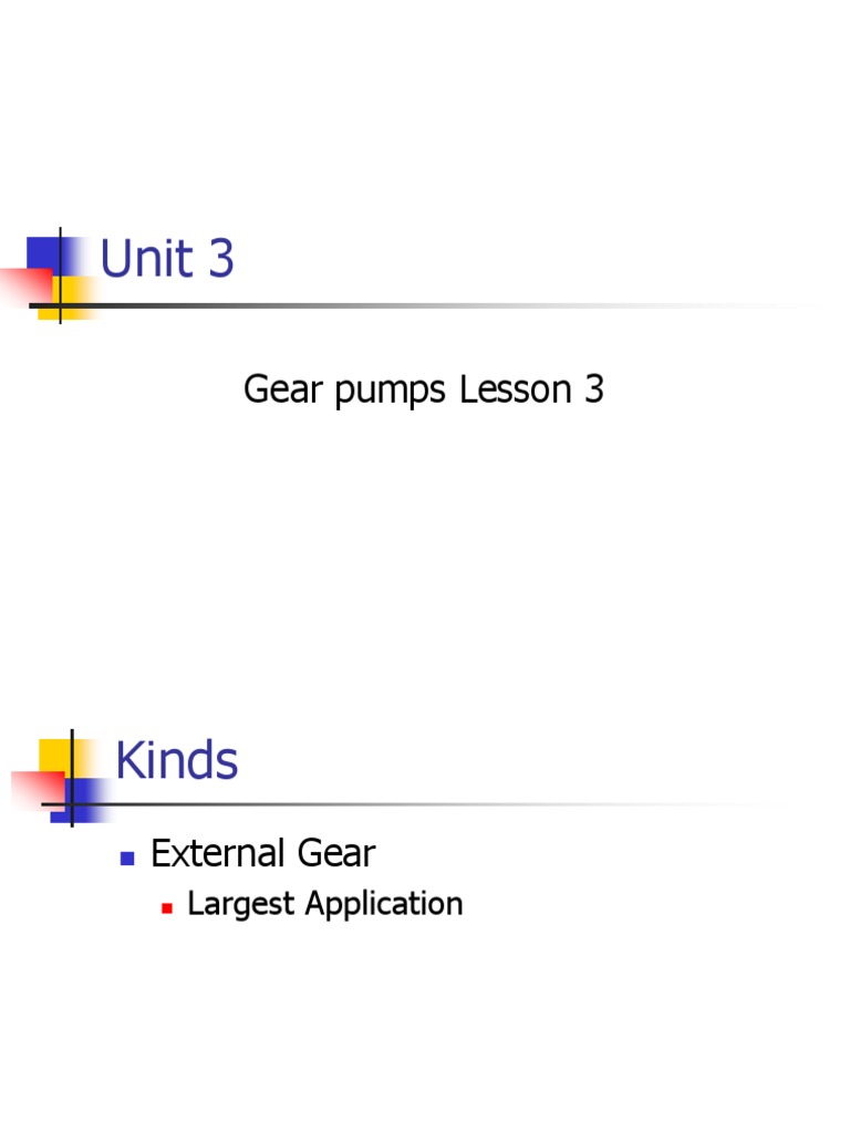 Unit 3: Gear Pumps Lesson 3 | PDF | Gear | Pump