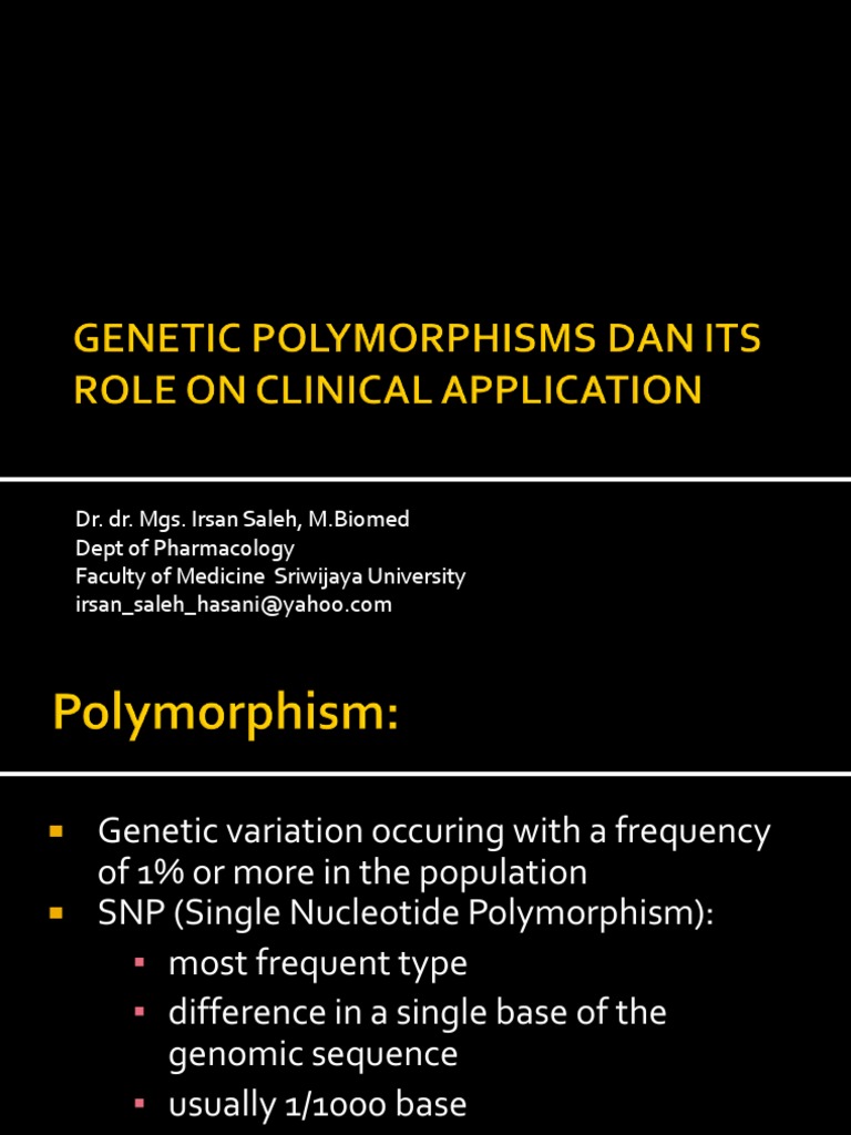 Genetic Polymorphisms Dan Its Role On Clinical Application | PDF ...