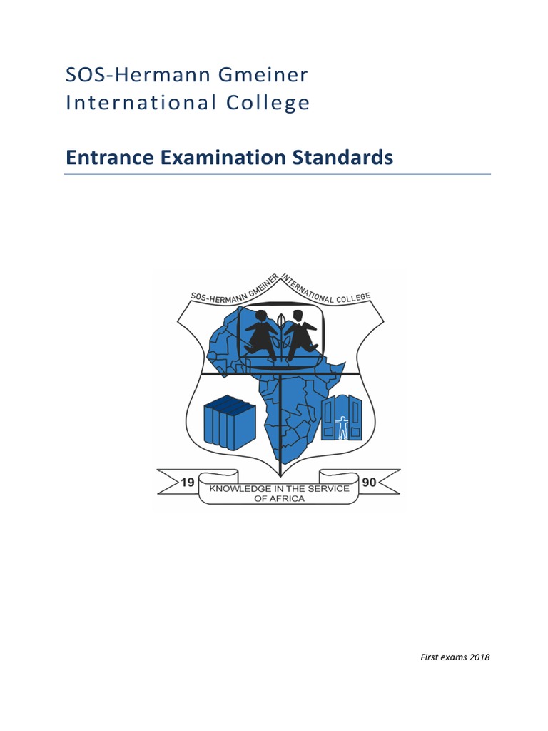 2018 SOS-HGIC Entrance Exam Standards 2017.03.22 | Chemical Reactions ...