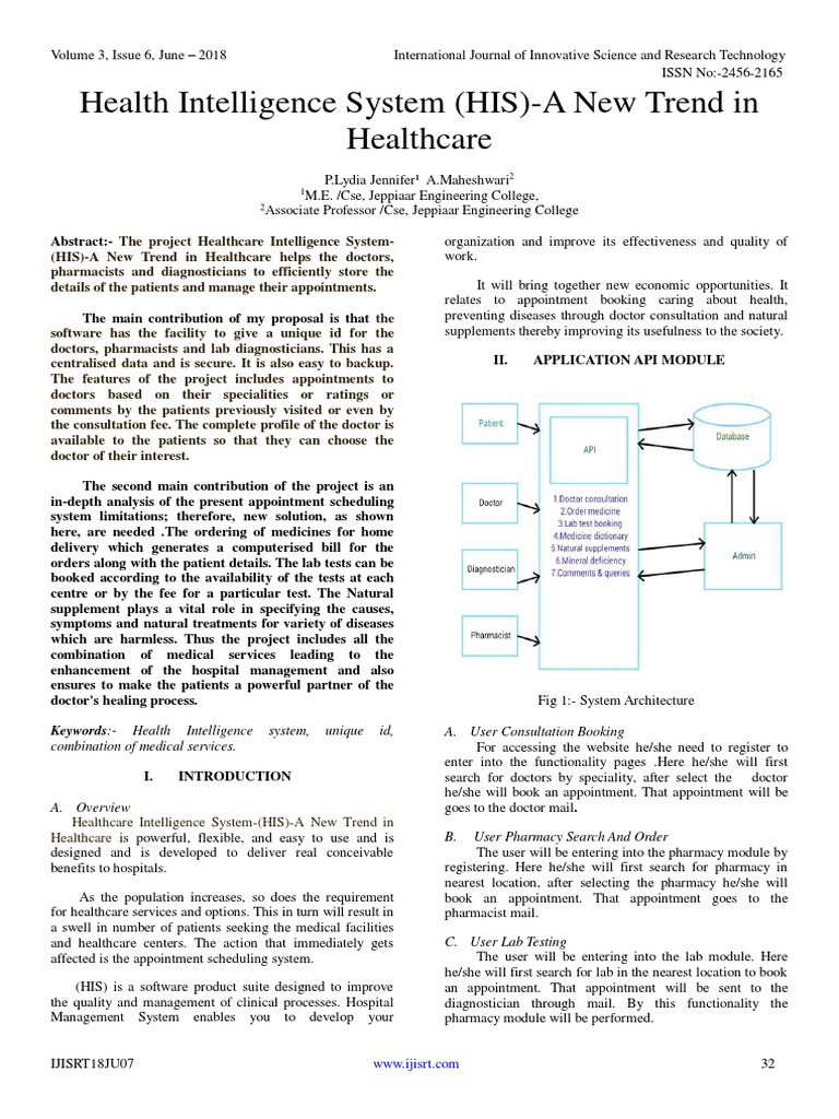 Healthcare Intelligence System Overview | PDF | Pharmacy | Medical ...