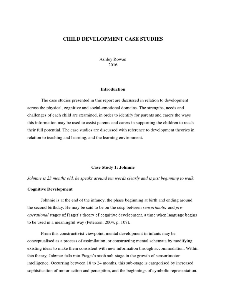 Child Development Case Studies | PDF | Coping (Psychology) | Sibling