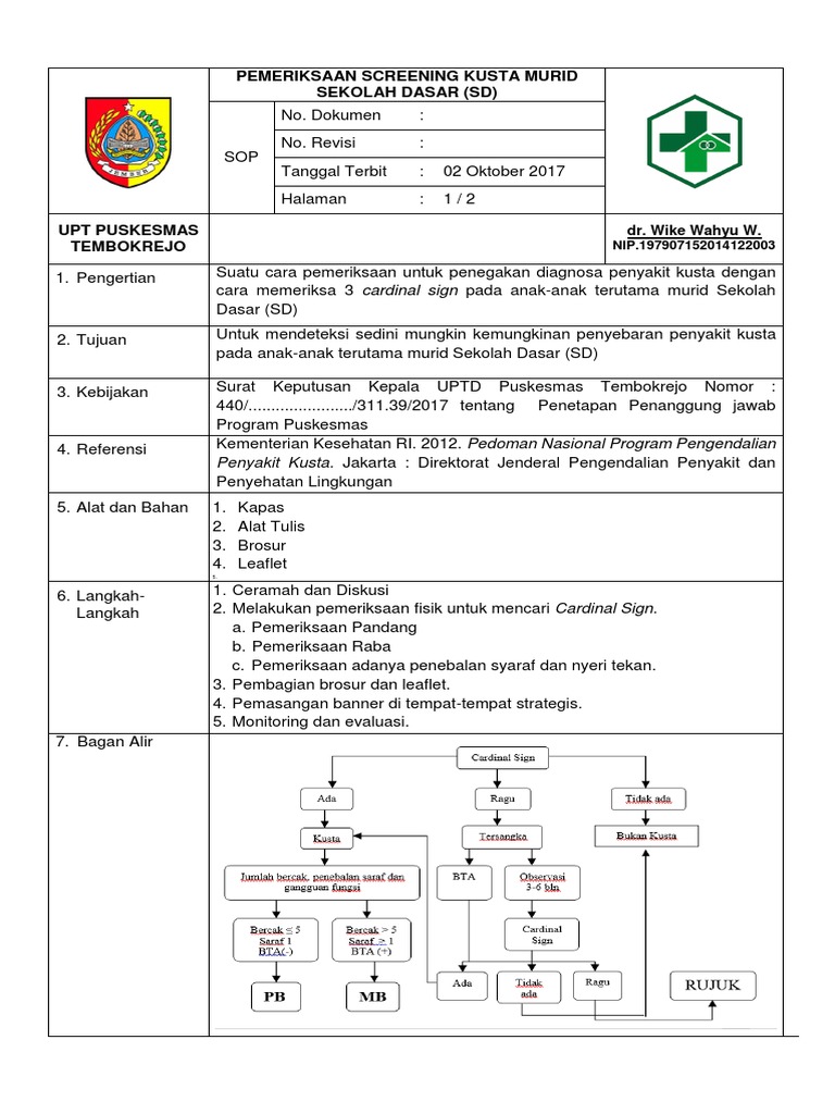Sop Screening Kusta SD | PDF