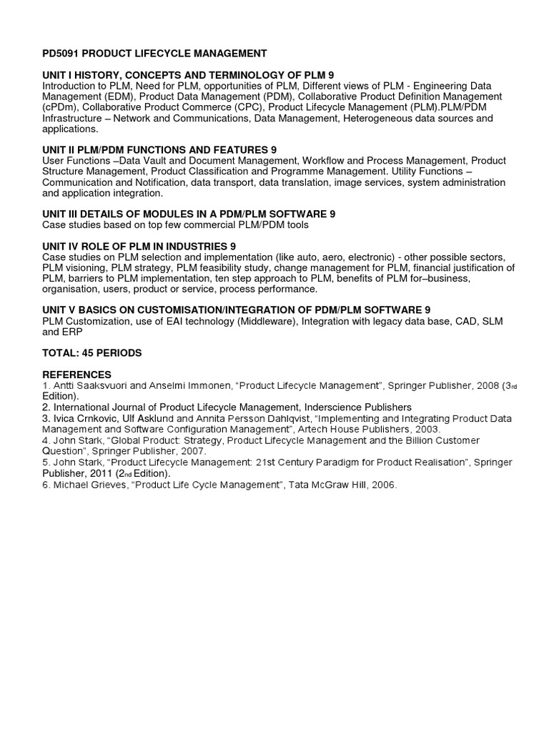Syllabus | PDF | Product Lifecycle | Programmable Logic Controller