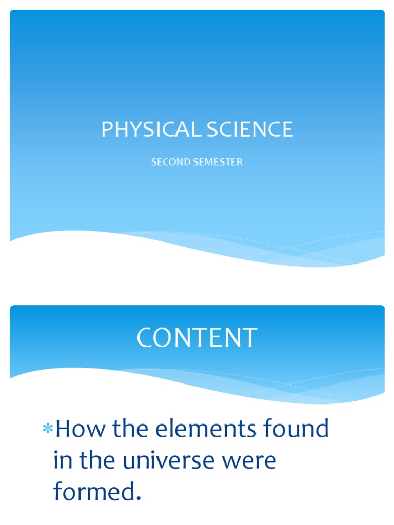Physical Science Powerpoint | PDF | Stars | Nuclear Fusion