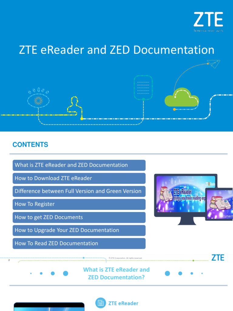 ZTE EReader and ZED Documentation (Generic Document With Registration ...