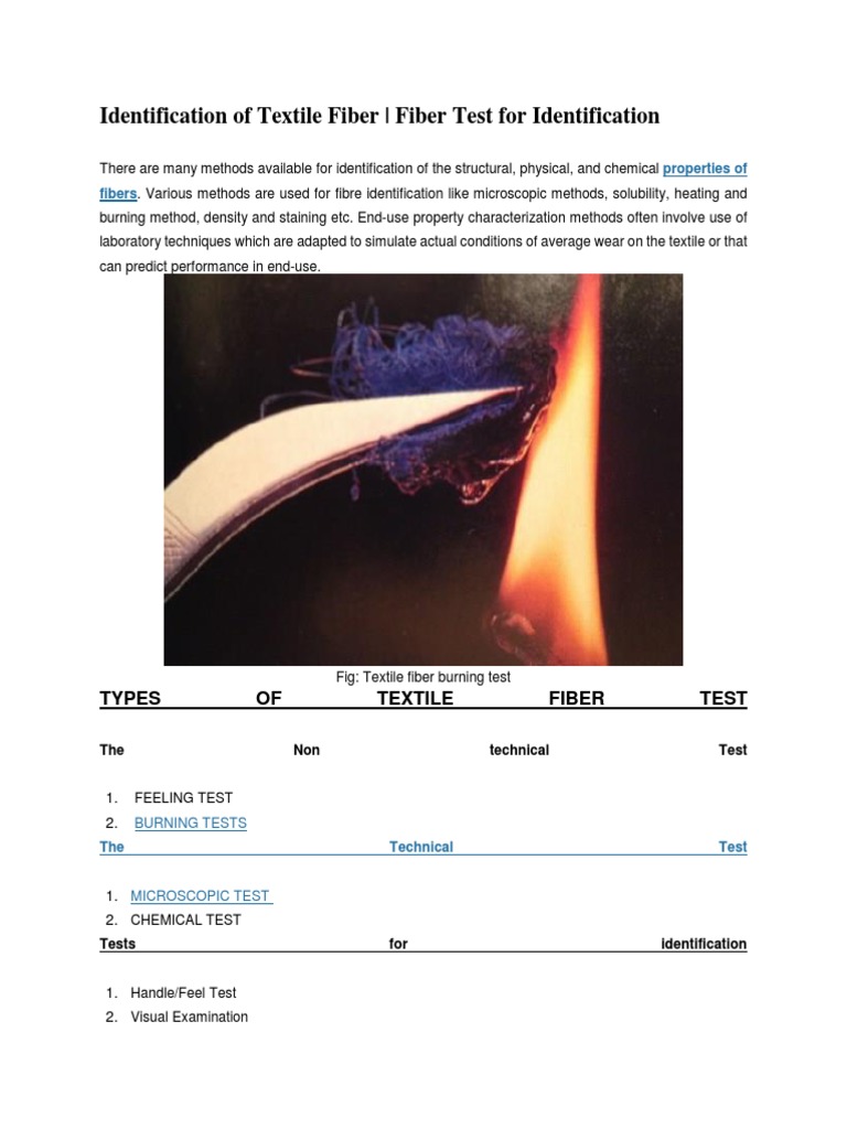 Textile Fiber Identification Methods | PDF | Textiles | Fibers