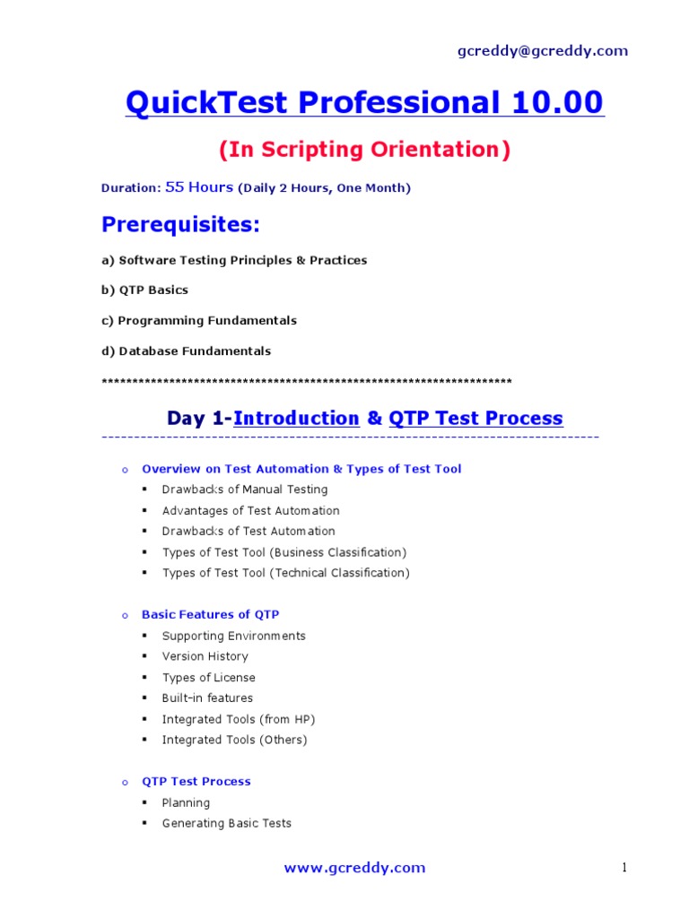 QuickTest Professional Training Guide | PDF | Computers | Technology ...