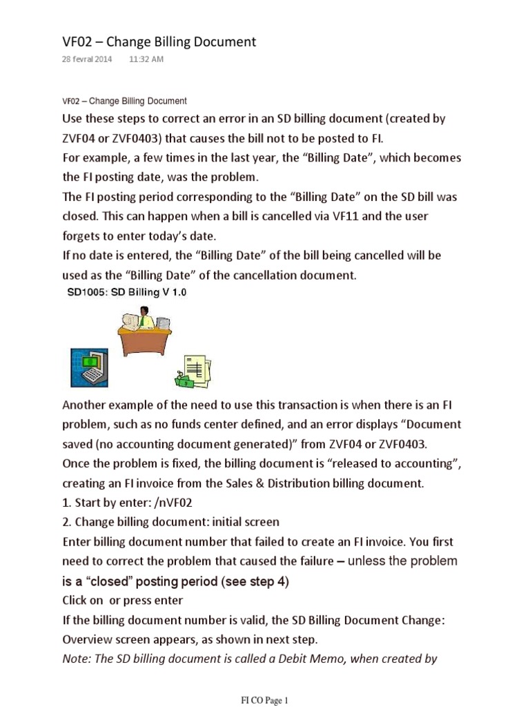 VF02 - Change Billing Document | PDF | Invoice | Software
