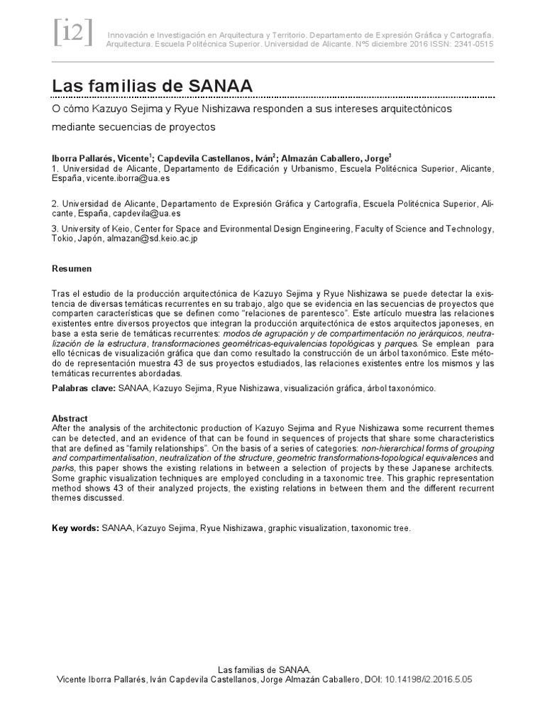 Las Familias de SANAA PDF | PDF | Museo | Topología