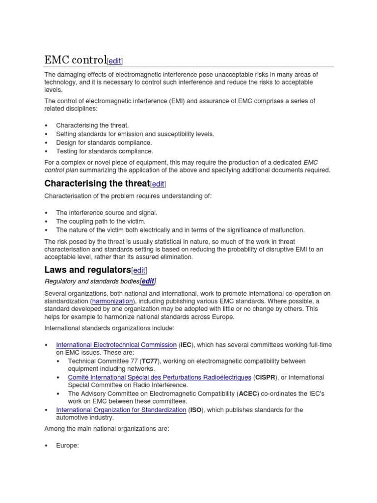 EMC Control: Characterising The Threat | PDF | Electromagnetic ...