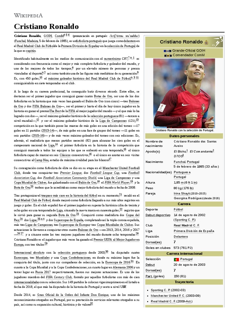 Cristiano Ronaldo | PDF | Liga de Campeones de la UEFA | Real Madrid CF