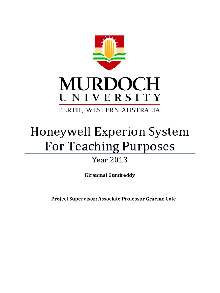 Honeywell Experion System For Teaching Purposes: Year 2013 | PDF ...
