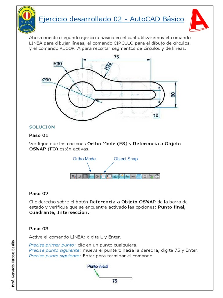 Actividad Autocad Practica 2 | PDF | Point and Click | Geometría