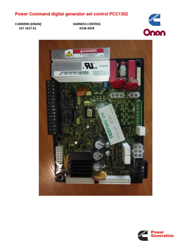 Power Command Digital Generator Set Control PCC1302: Cummins (Onan ...