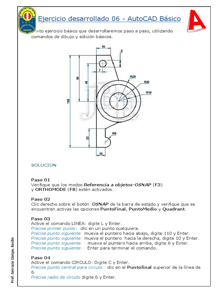 Actividad Autocad Practica 6 | PDF | Point and Click | Informática y ...