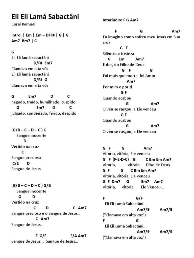 Eli Eli Lamá Sabactâni | PDF
