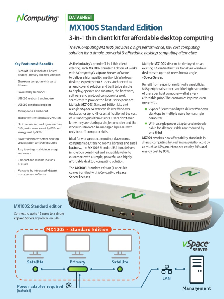 Datasheet MX-series MX100S (En) 620465 | PDF | Usb | Server (Computing)