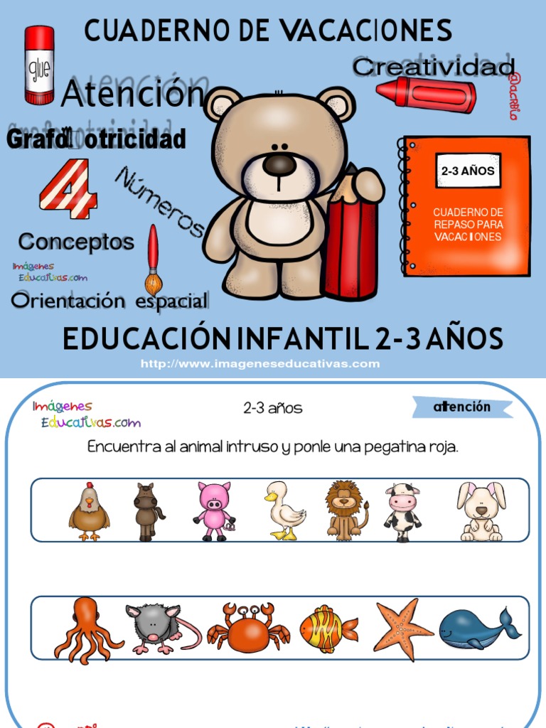 Cuaderno Vacaciones Infaltil 2 3 Años PDF | PDF | Informática y ...