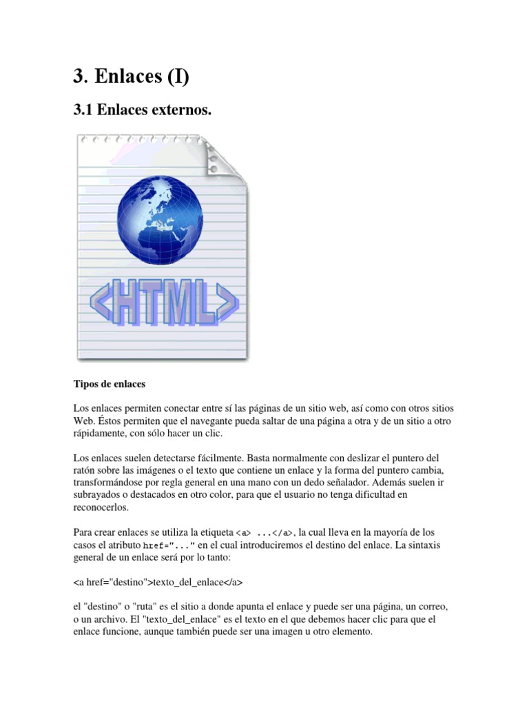 Enlaces HTML | PDF | Hipervínculo | Servidor web