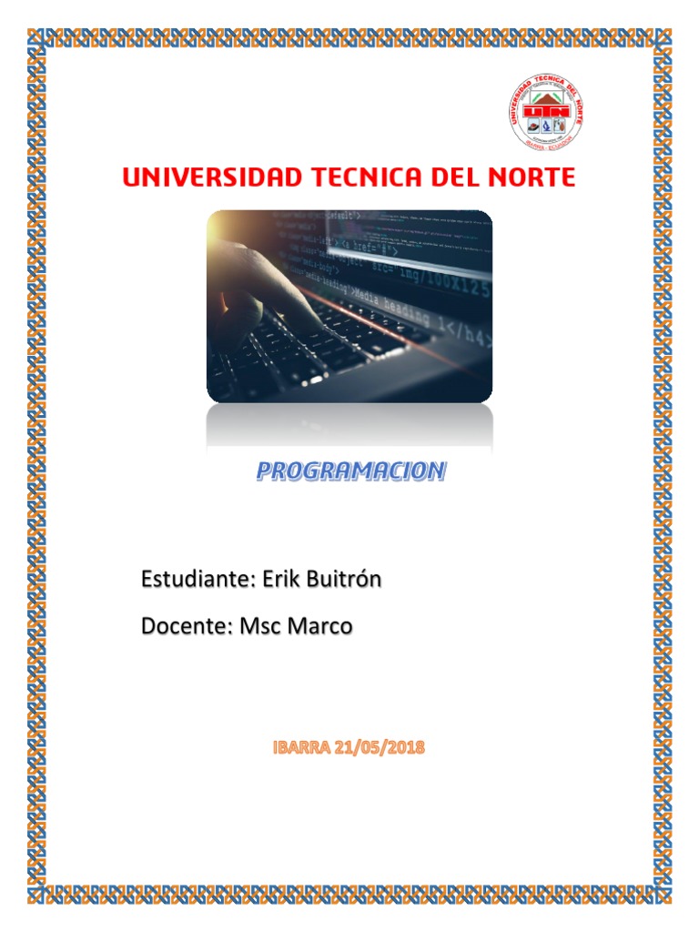 Buitron Erik Deber Programacion Ejercicios | PDF | Programación de computadoras | Ingeniería de ...
