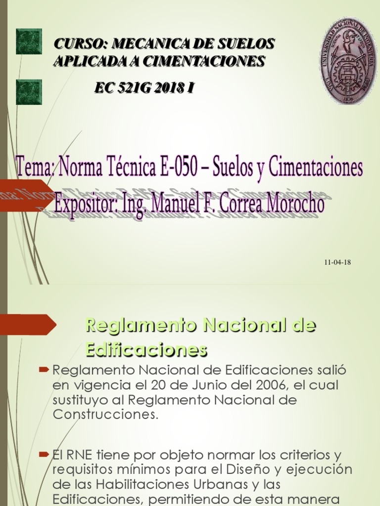 Norma E050 | PDF | Fundación (Ingeniería) | Suelo