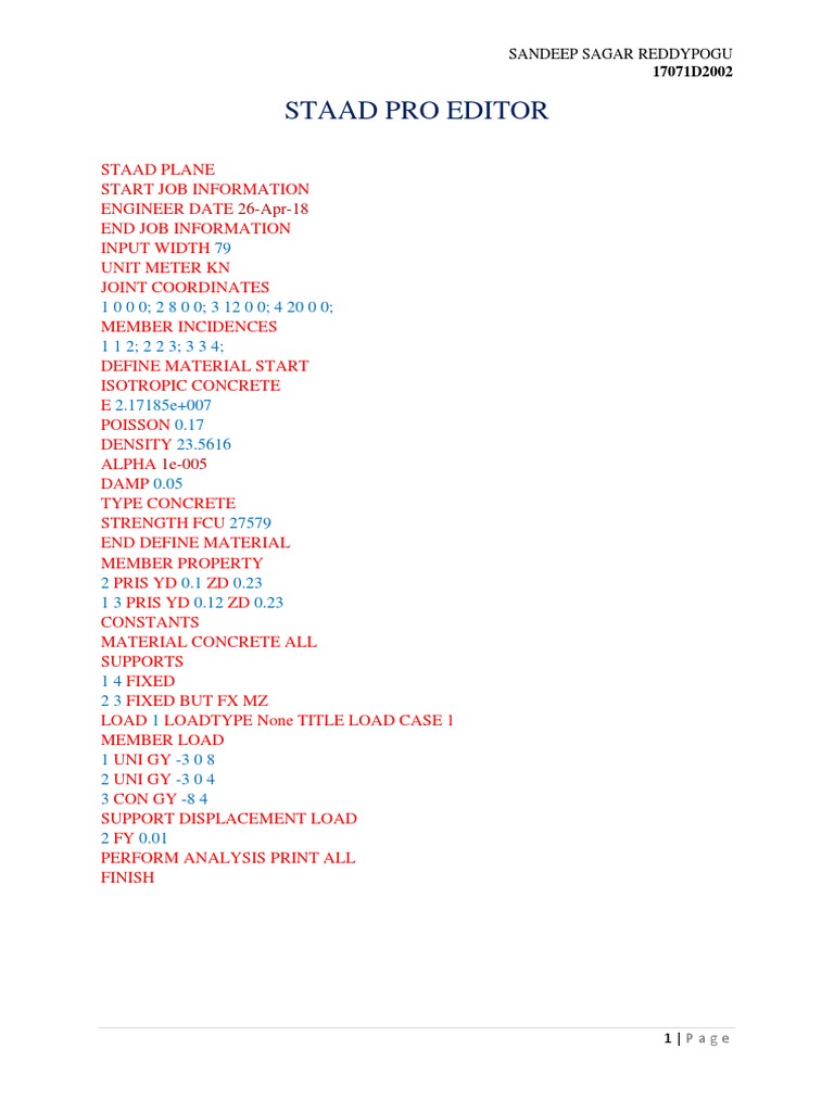 Staad Pro Editor Pdf