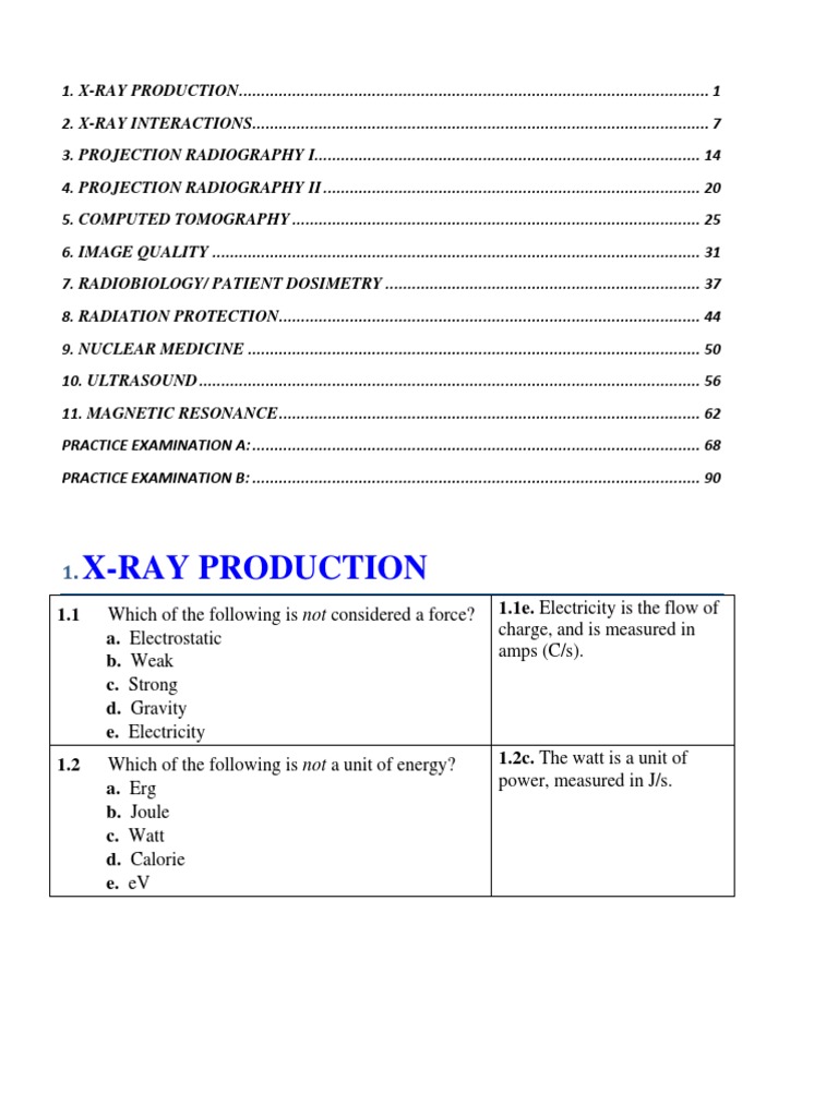 X-Ray Fundamentals and Practice MCQs | PDF | X Ray | Mammography