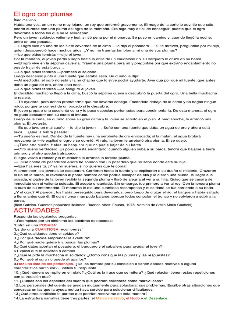 El Ogro Con Plumas | PDF | Cuentos | Ocio