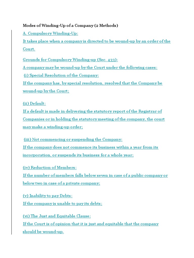 A Comprehensive Overview of Compulsory Winding-Up Under Indian Company ...