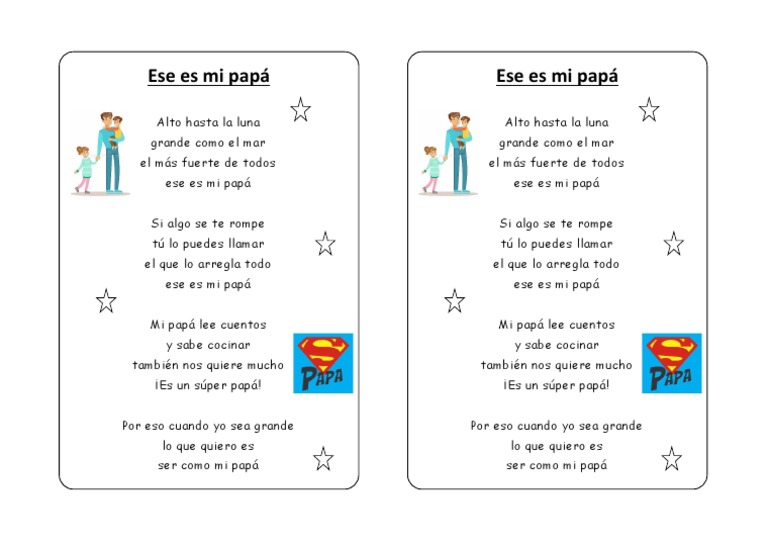 Poema "Ese es mi papá" para niños | PDF | Artes del Lenguaje y Comunicación